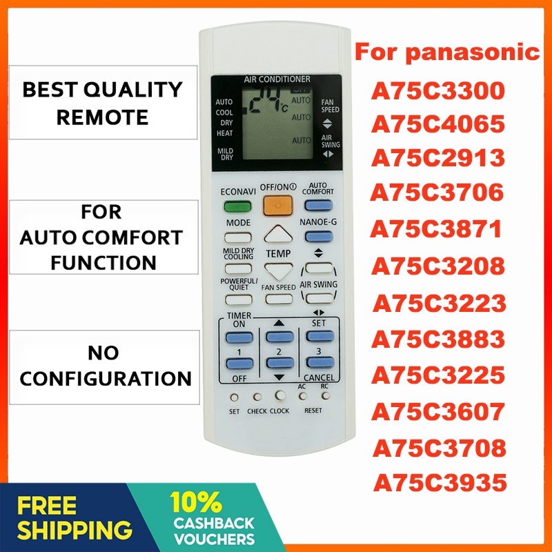 For Panasonic Aircon Remote Control (Patrol Function) Panasonic Remote ...