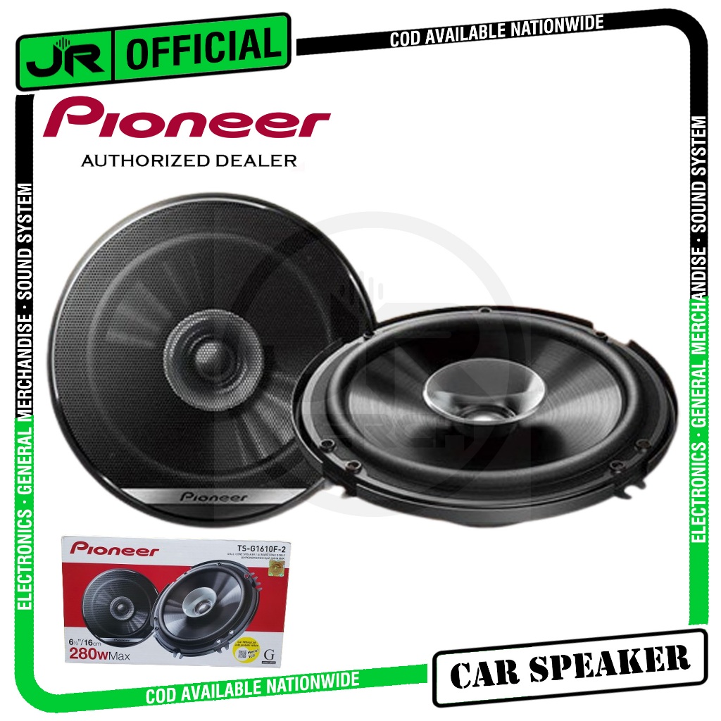 Pioneer Pair/2pcs 6.5" 16cm 280 watts 4 ohms Dual Cone Car Speaker with Cover (TS-G1610F) [JRM ...