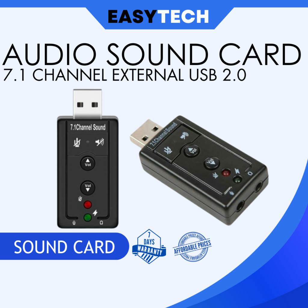 EASYTECH | External USB Sound Card 7.1 Channel 3.5mm Headset MIC for PC | Shopee Philippines