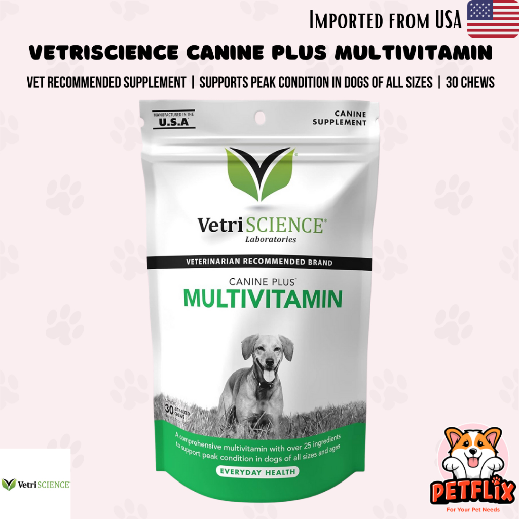 VETRISCIENCE Canine Plus Multivitamin for Dogs - Vet Recommended ...