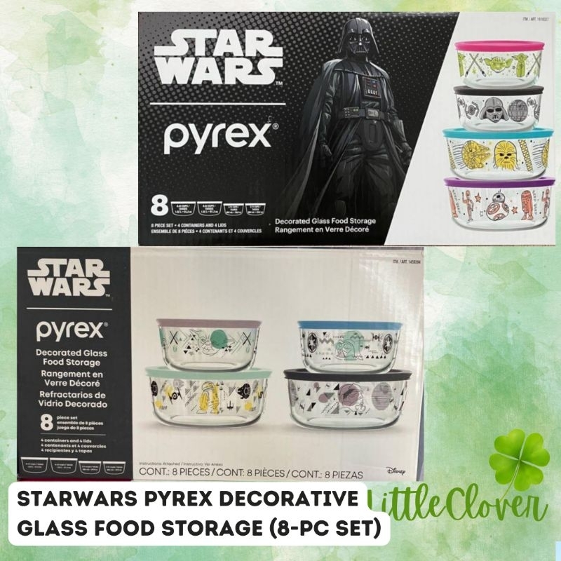 NEW PYREX DISNEY STAR WARS DECORATED GLASS FOOD STORAGE (SET OF 8 ...