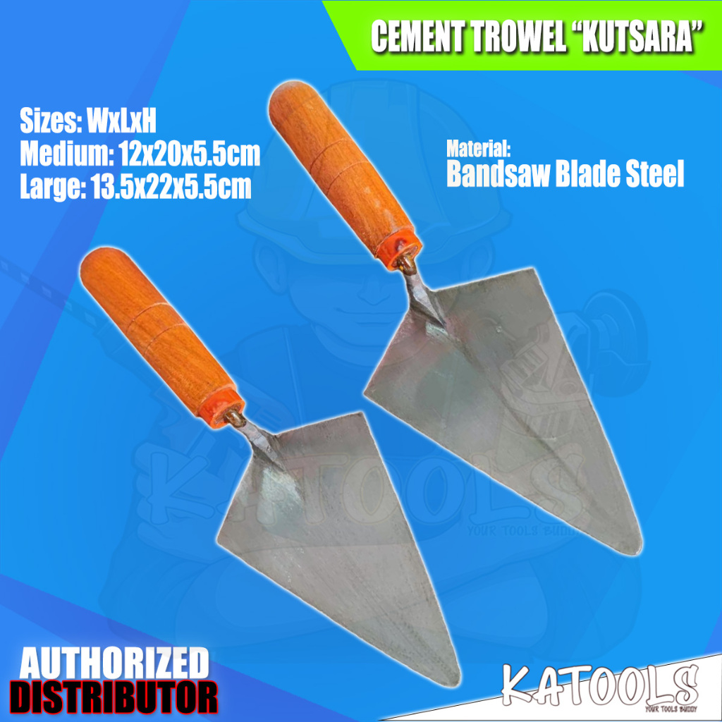 Cement Trowels with Wooden Handle Kutsara Bandsaw Blade Steel | Shopee Philippines