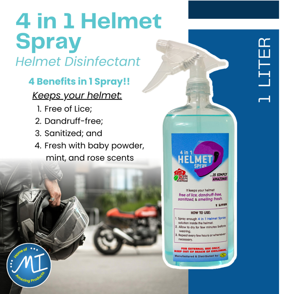 NEW 1Liter 4 in 1 Helmet Spray // helmet disinfectant // for riders ...