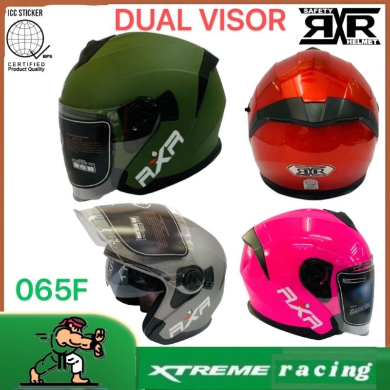Rxr Half Face Dual Visor 065F For Motorcycle With ICC (BPS) LARGE ONLY | Shopee Philippines