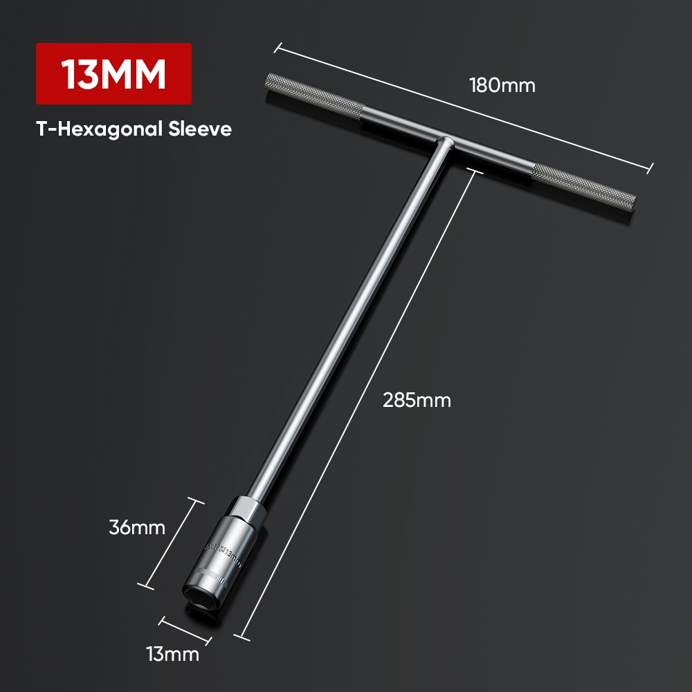 Mitsushi T-wrench wrench Auto maintenance tool Extended hexagonal T-socket wrench 8 10 12 13 ...