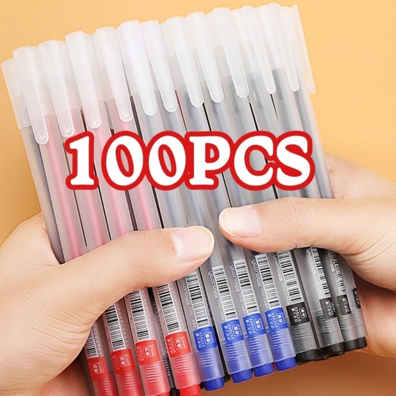 100pcs MUJI Gel Pen Ballpen Neutral Pen Black Frosted Full Needle Tube ...