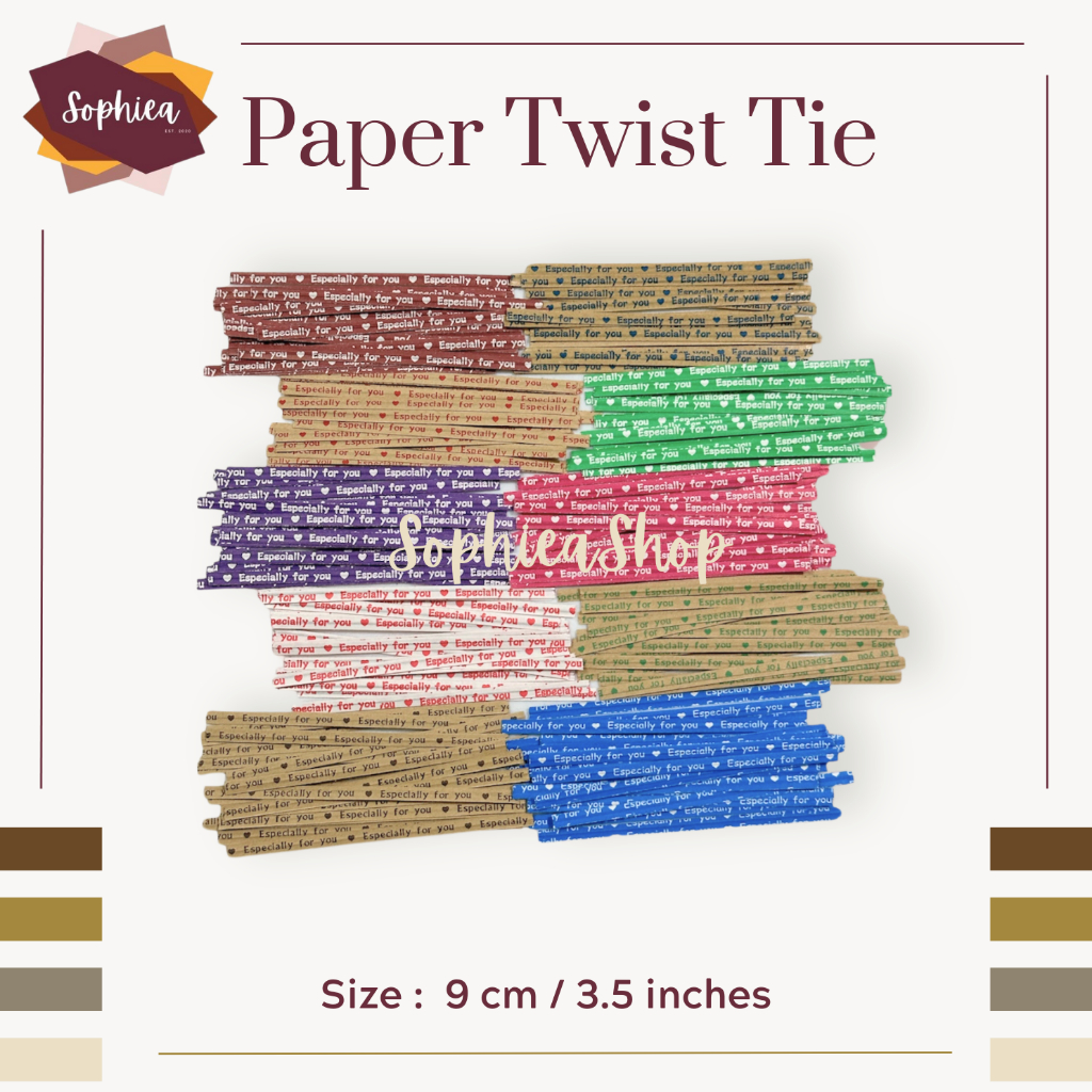 100pcs/pack 9cm Paper Twist Tie Wire for Gift packing Souvenirs and ...