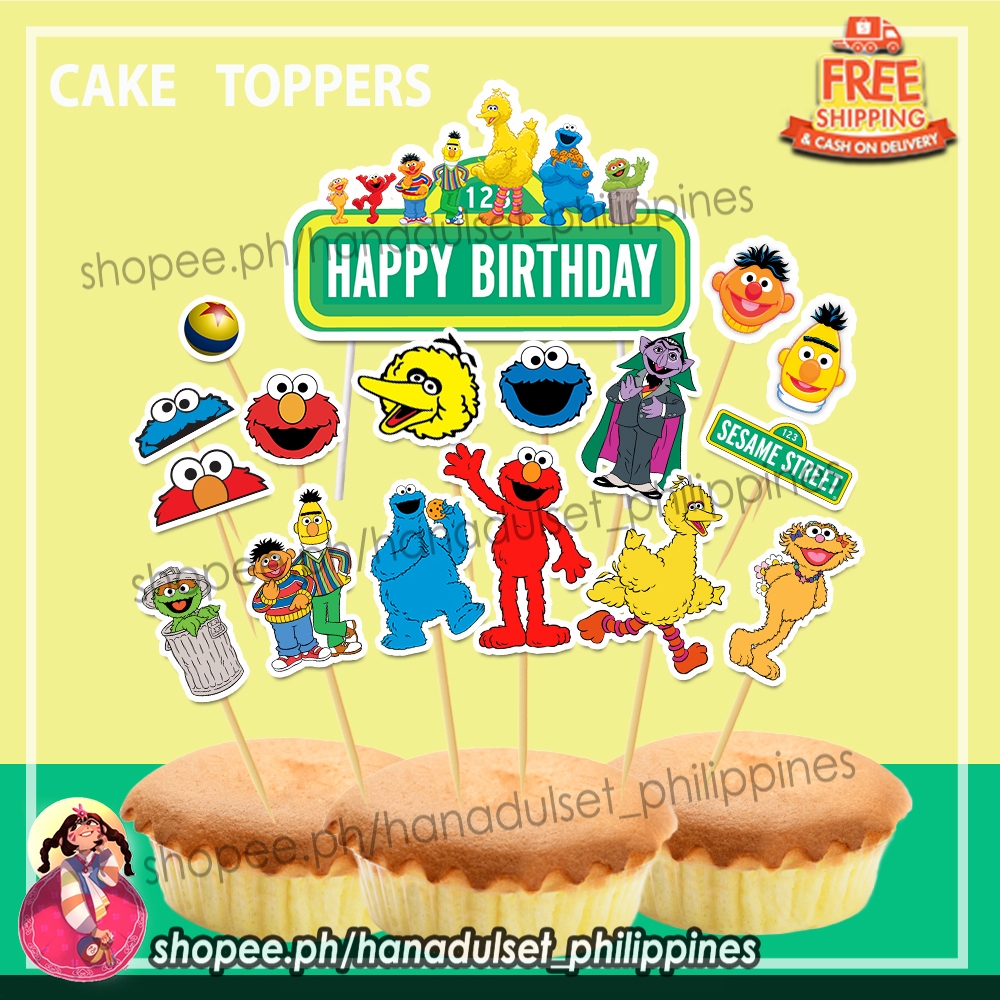 Sesame Street Cake Topper SET Happy Birthday | Shopee Philippines