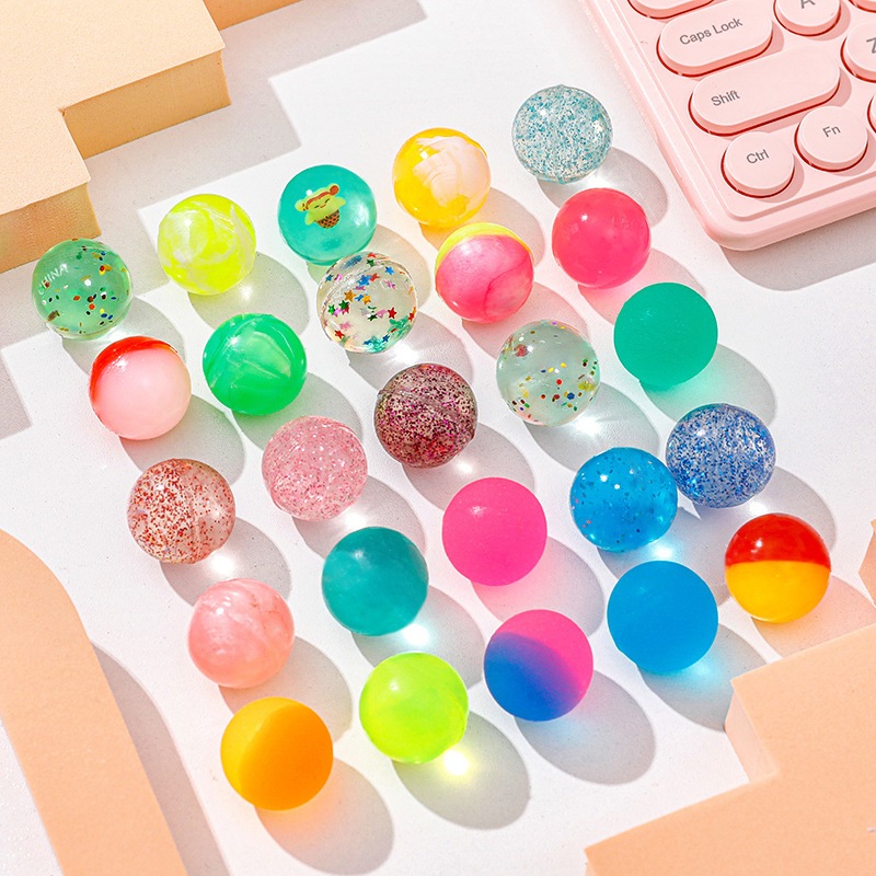 1PCS 25mm color transparent bouncy ball, children's toy | Shopee ...