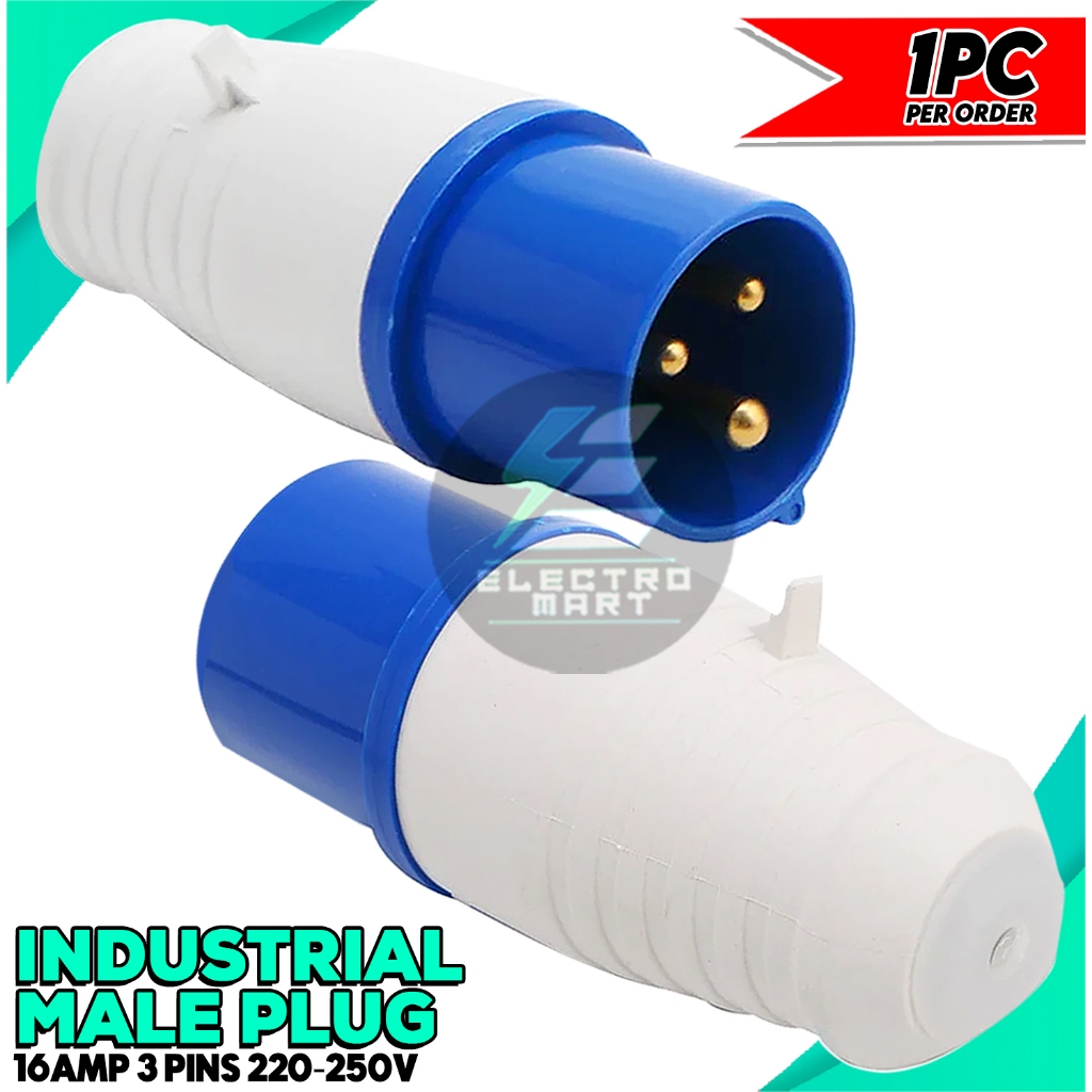 16A Industrial Plug 2P+E IP44 Electrical Connector Male Waterproof ...
