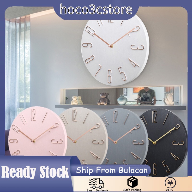 TOP HOME PH Minimalist Elegant Nordic Design Wall clock Rustic Gold ...