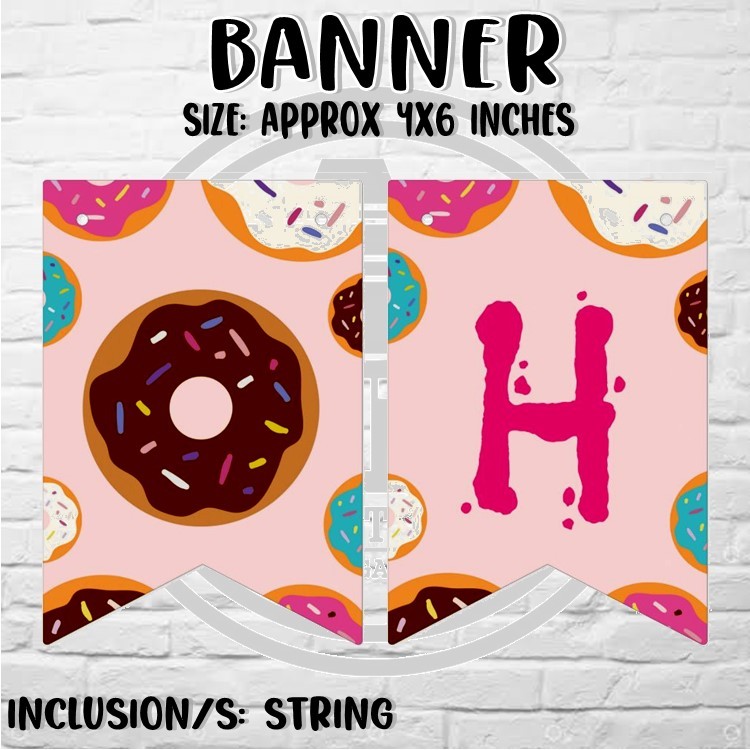 Pink donut theme happy birthday banner | Shopee Philippines