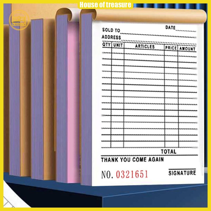 Carbonized carbon copy two-part triple receipt paper sales document ...