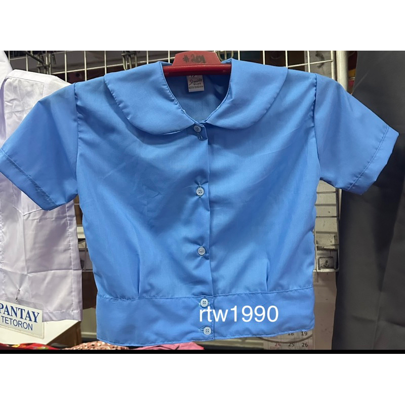 school uniform sky blue Baby collar and polo jacket | Shopee Philippines