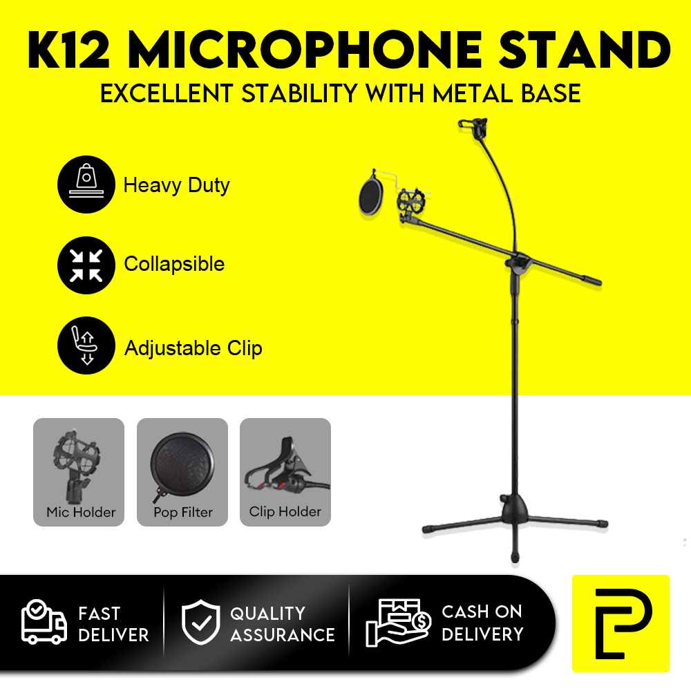 Popcorn Portable Heavy Duty Adjustable Collapsible Boom Microphone ...