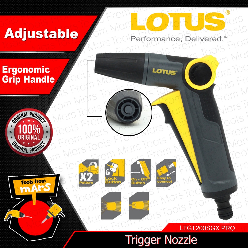 Lotus Adjustable Trigger Garden Hose Nozzle Hand Sprayer with Flow ...