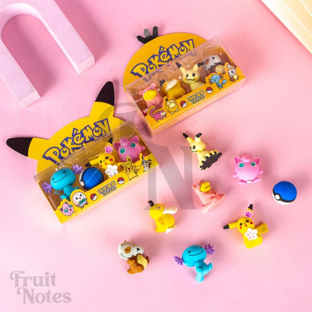 VG232 4 in 1 Pokemon Theme Eraser Set | Shopee Philippines