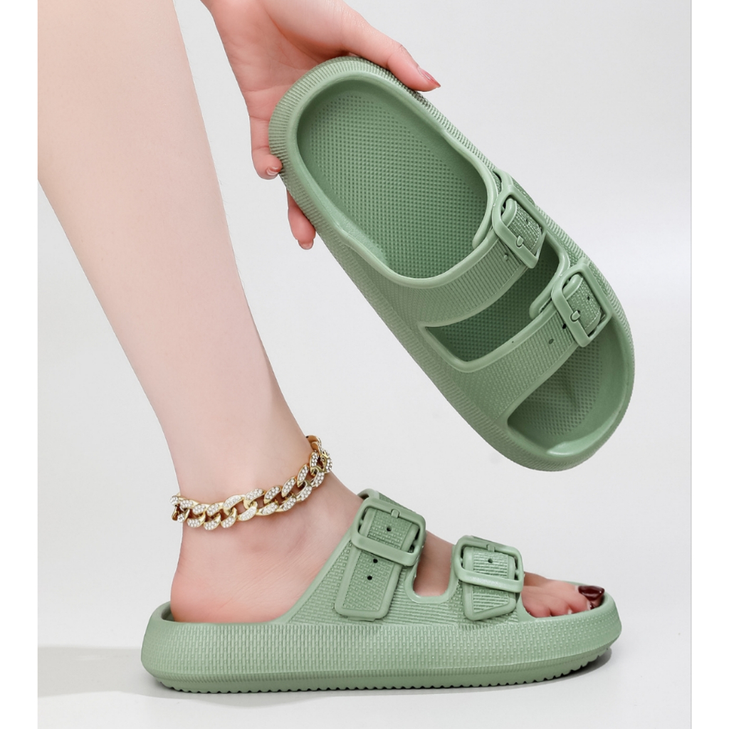NEW summer two strap rubber slippers women at men shoes#808 | Shopee ...