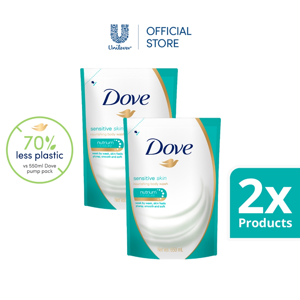 Dove Body Wash Sensitive Skin 650ml Refill Pouch x2 | Shopee Philippines