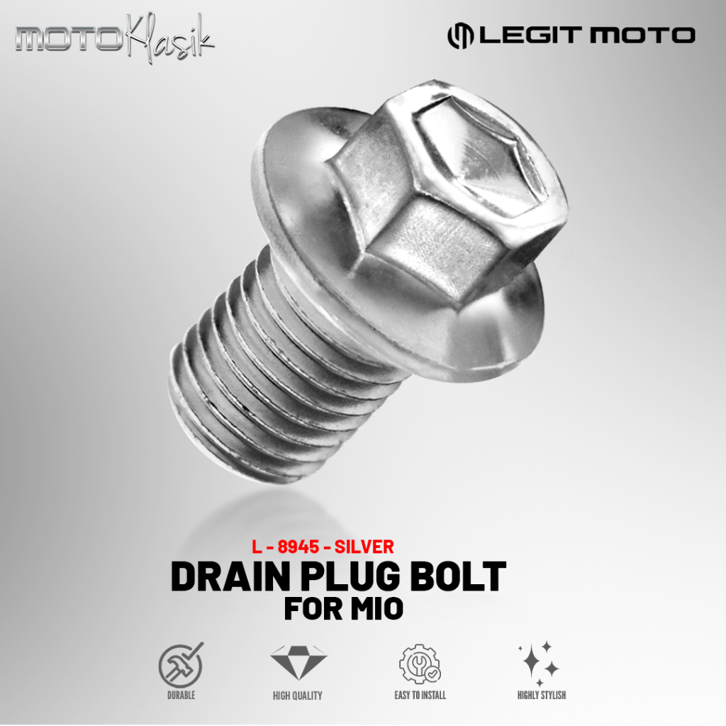 LEGITMOTO GENUINE ENGINE PAN OIL DRAIN PLUG BOLT 17MM BOLT HEAD FOR XRM ...