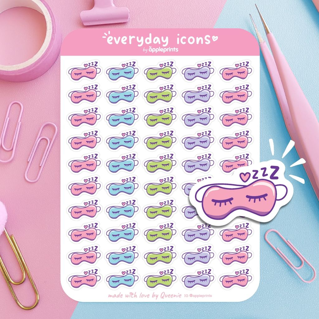 Nap Time Self-Care Reminder Matte BuJo Planner Stickers - A26 | Shopee ...