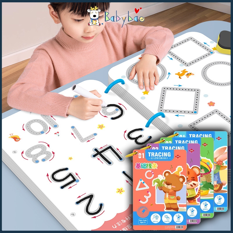 Tracing Book For Kids Training Coloring Book Erasable Writing Materials ...