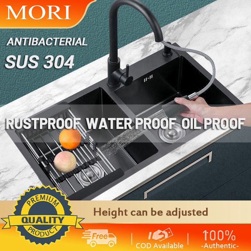 MORI kitchen sink 304 stainless steel black sink 3.0mm thickness home ...