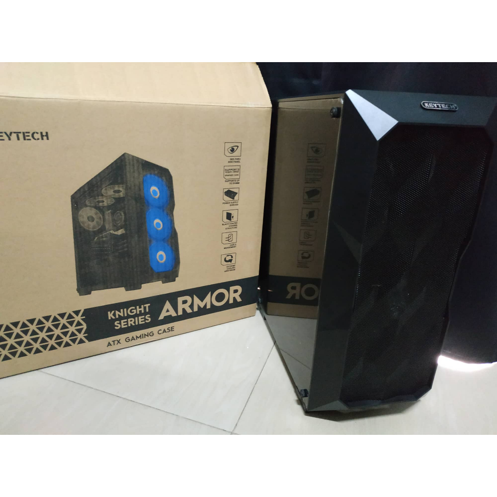 KeyTech Knight Armor Gaming Case Black Bnew Gaming Computer Casing ...