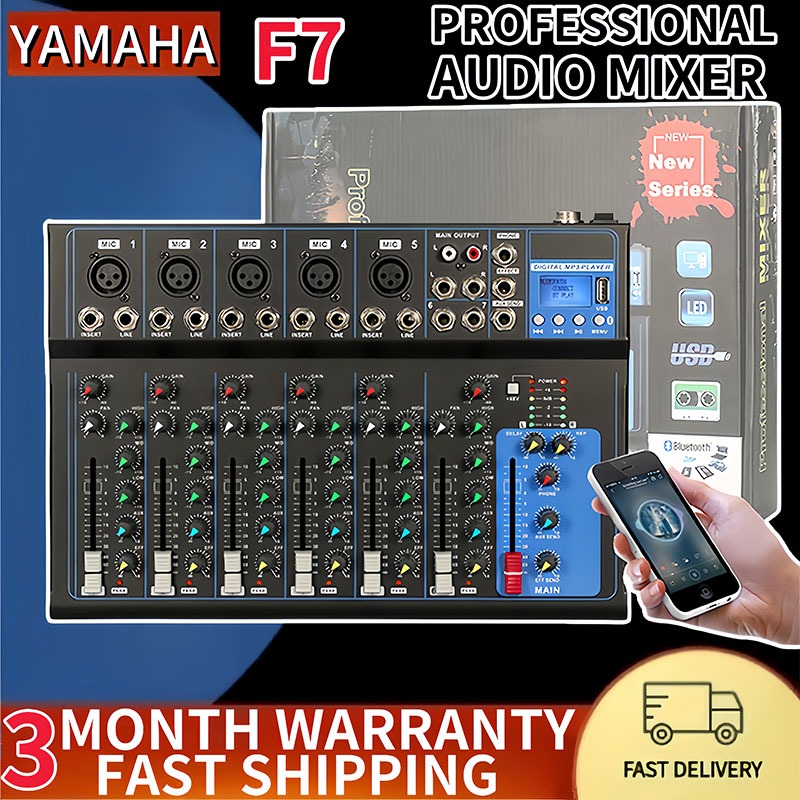F7 Channel Mixer-USB /Bluetooth Professional Mixer Console MIXER ...