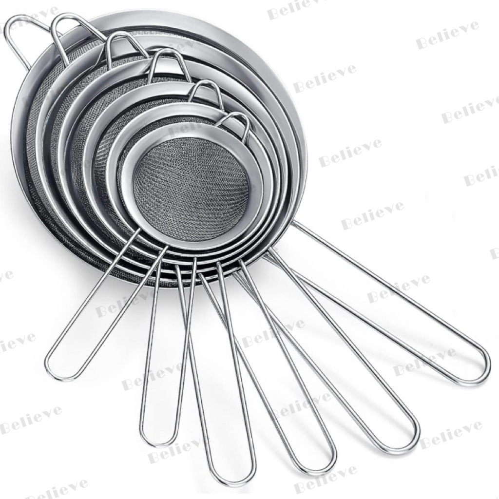 3in1 set stainless steel multi-purpose food strainer flour sieve ...