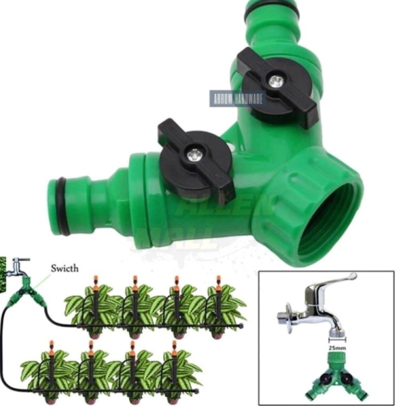 3 Way Garden Hose Splitter Y-Type Watering Connector Distributor ...