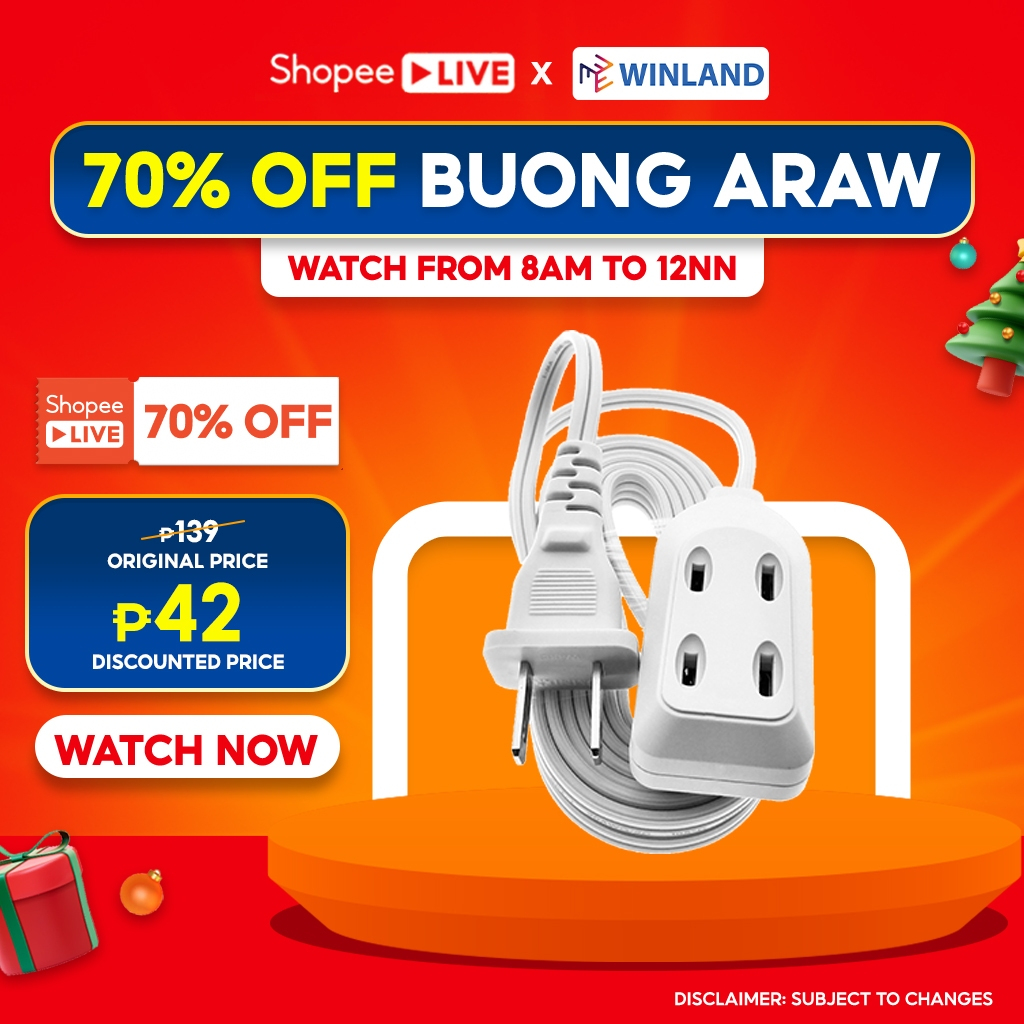 Omni by Winland Dual Portable Extension Cord Set 3 Meter Wire WDP-303 ...