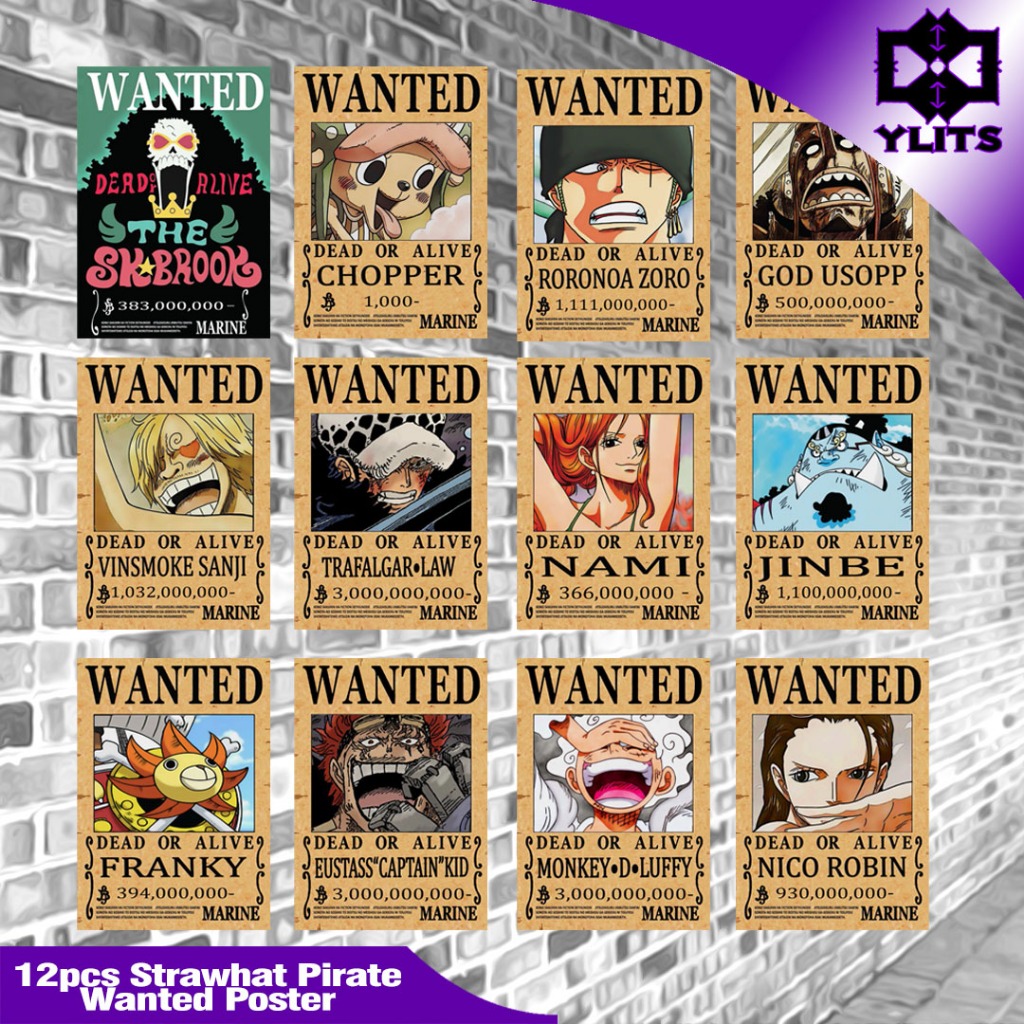 updated bounty SHP one piece wanted poster set of 10+freebies | Shopee ...