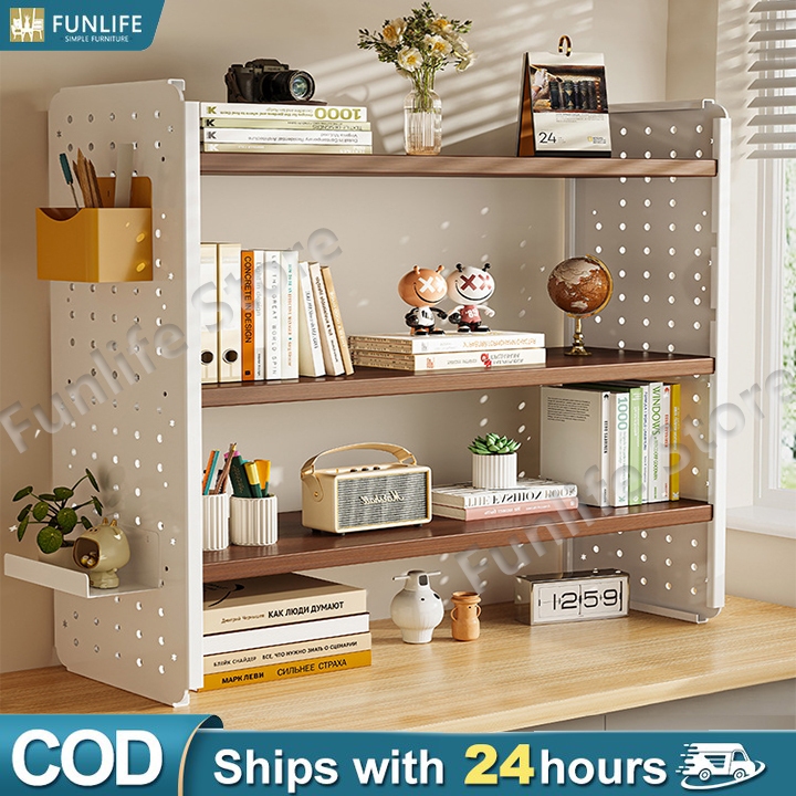 Perforated Board Desktop Storage Rack Bookshelf Board Study Rack Multi ...