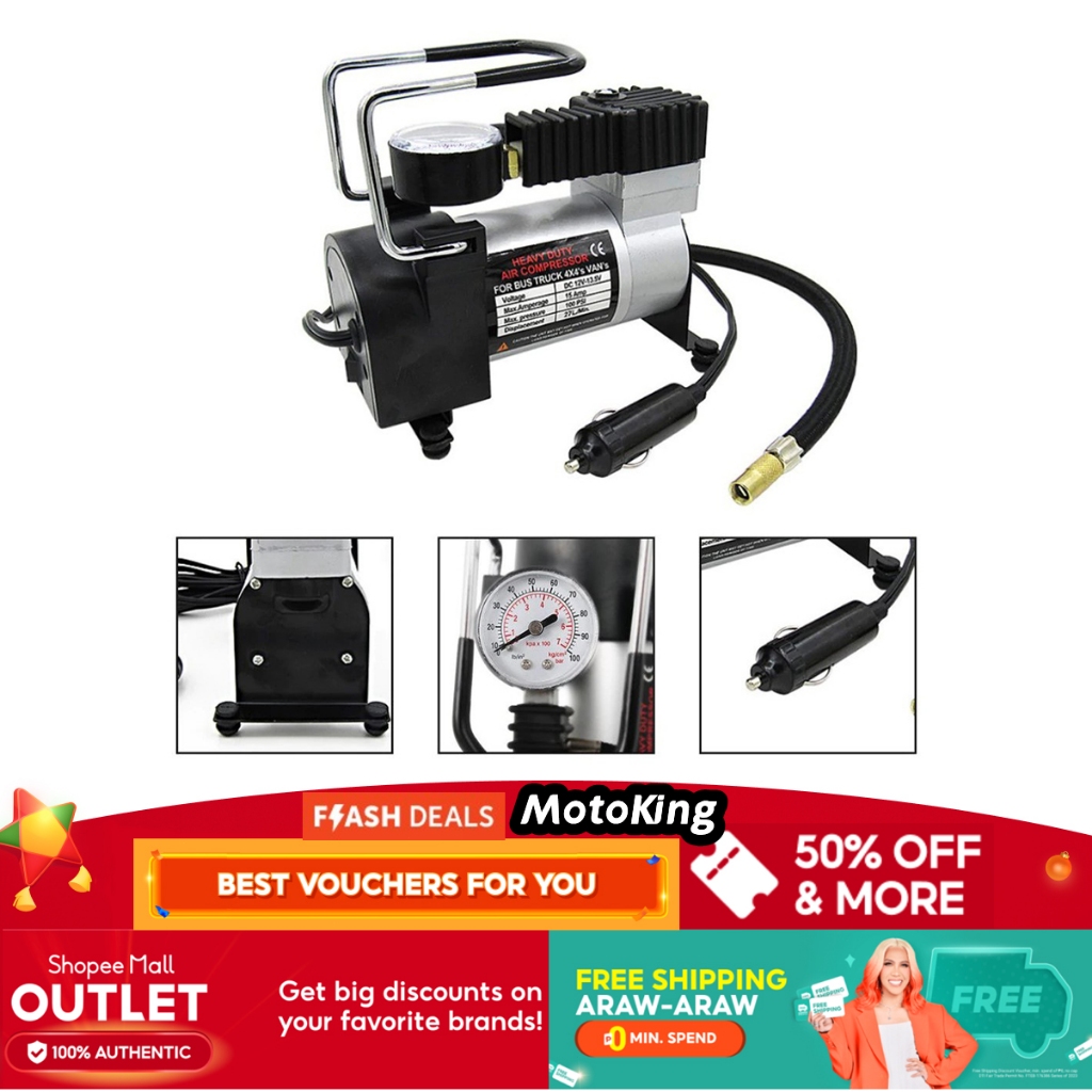 【12H SHIP】12V Portable Car Electric Inflator Pump Tire Inflator Pump ...