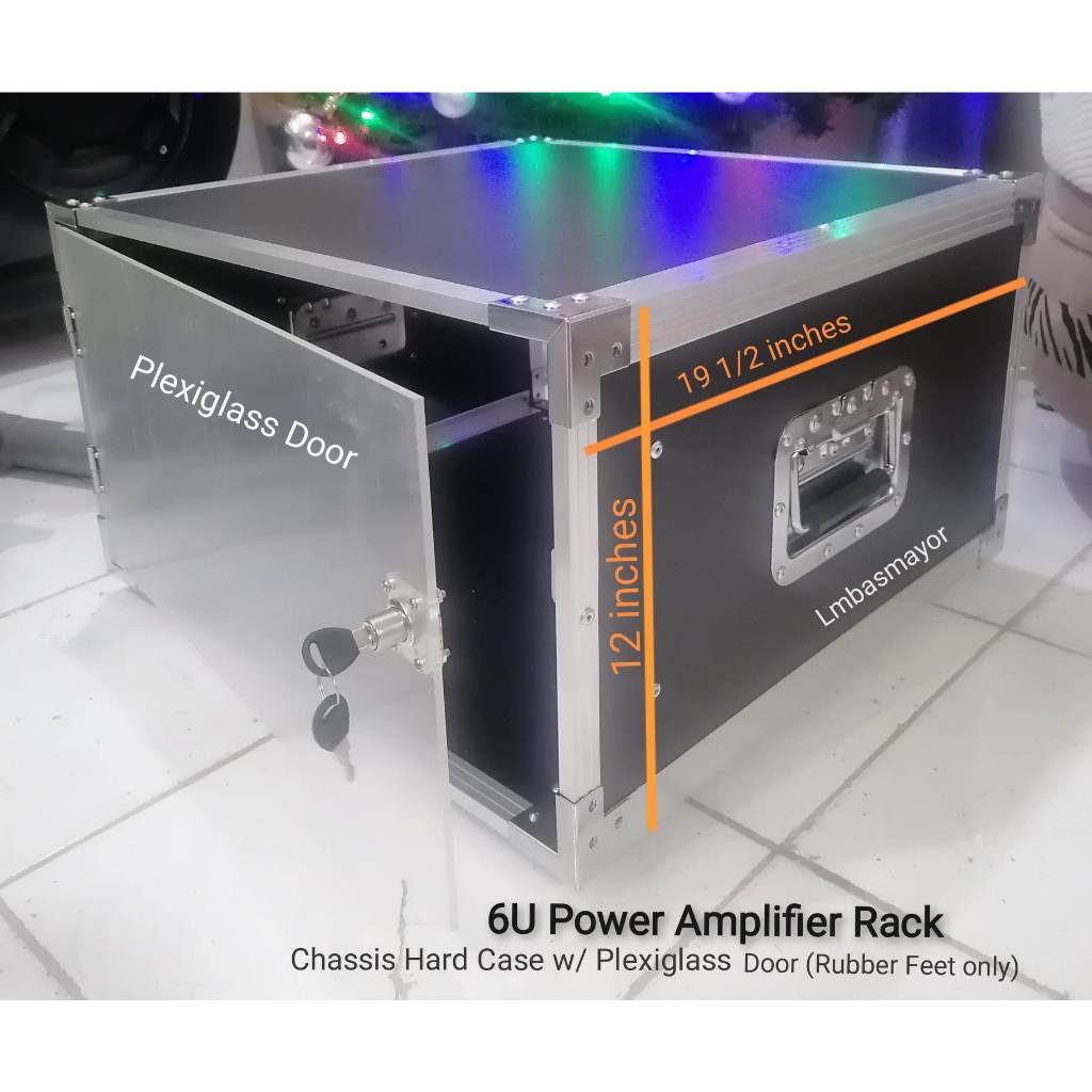 6U Mixer Shelf Power Amplifier Rack Chassis Hard Case with Plexiglass ...