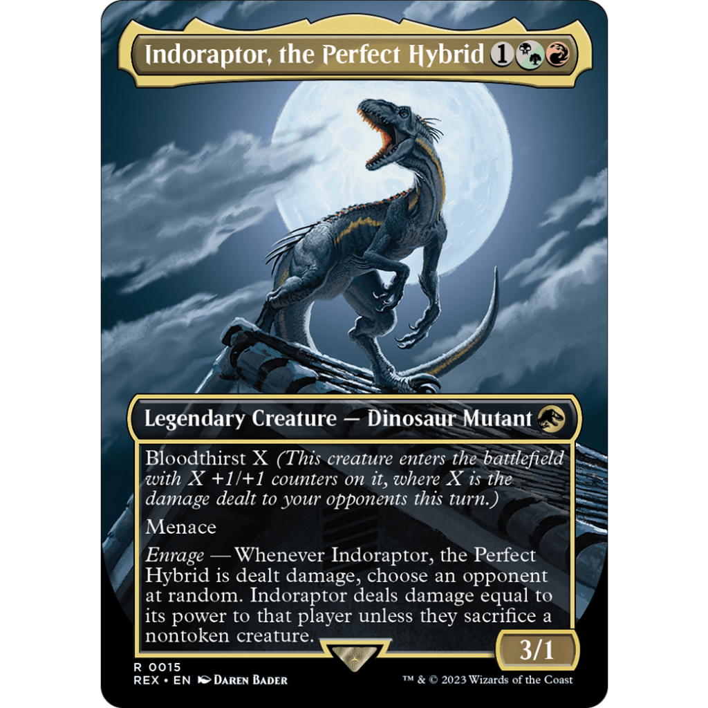 Indoraptor the Perfect Hybrid rex-15 MTG Top Ratings Proxy (sticker is ...