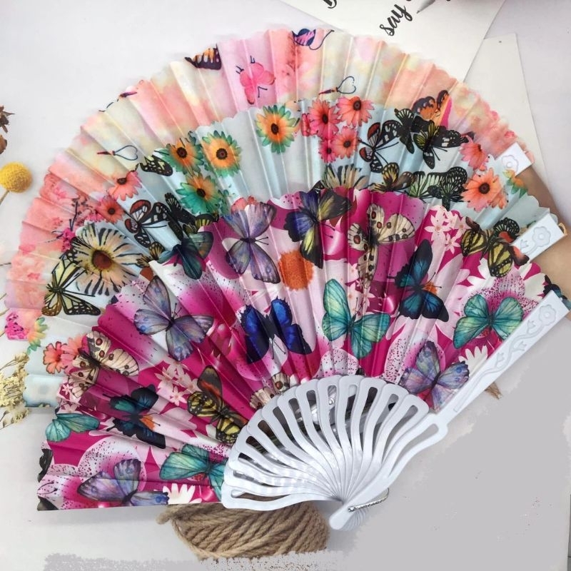 Butterfly Design Plastic Folding Fan Chinese Folding Hand Fan Pamaypay ...