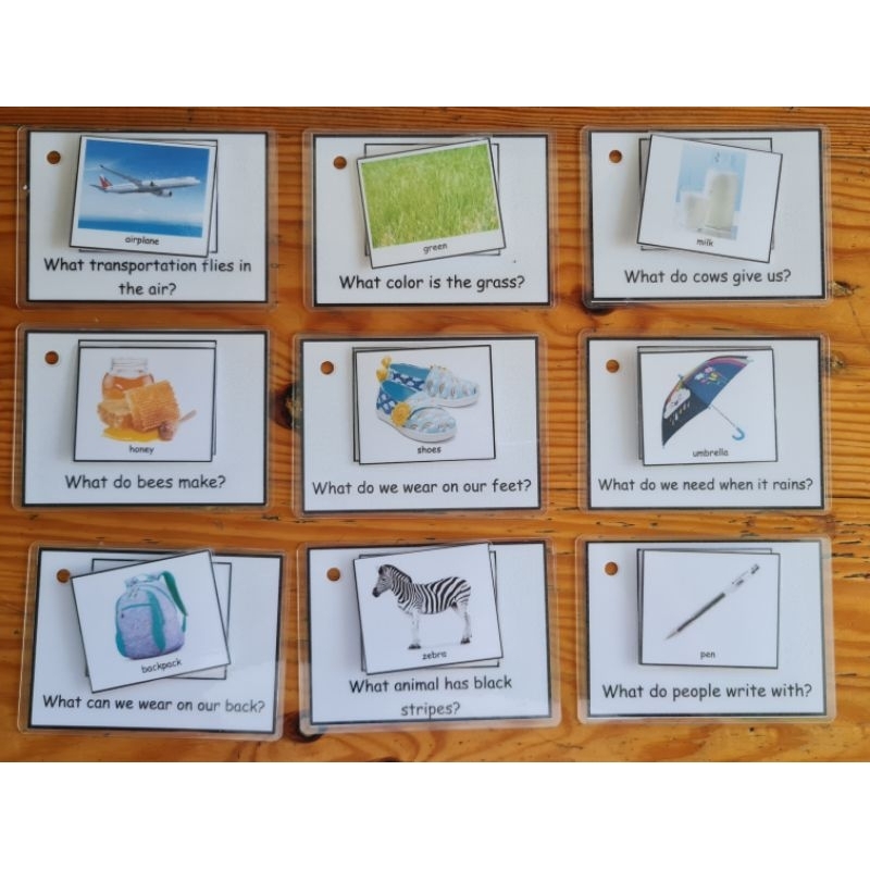 SPEECH THERAPY/ABA THERAPY INTERACTIVE FLASHCARD WITH VELCRO ANSWERING ...