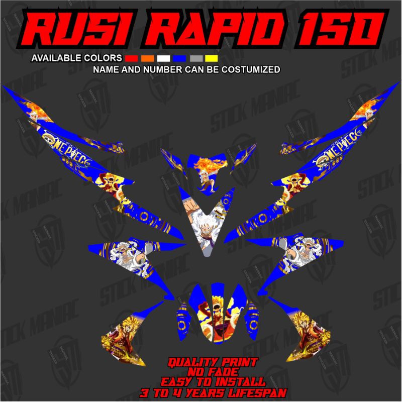 Rusi Rapid 150 decals sticker, laminated | Shopee Philippines