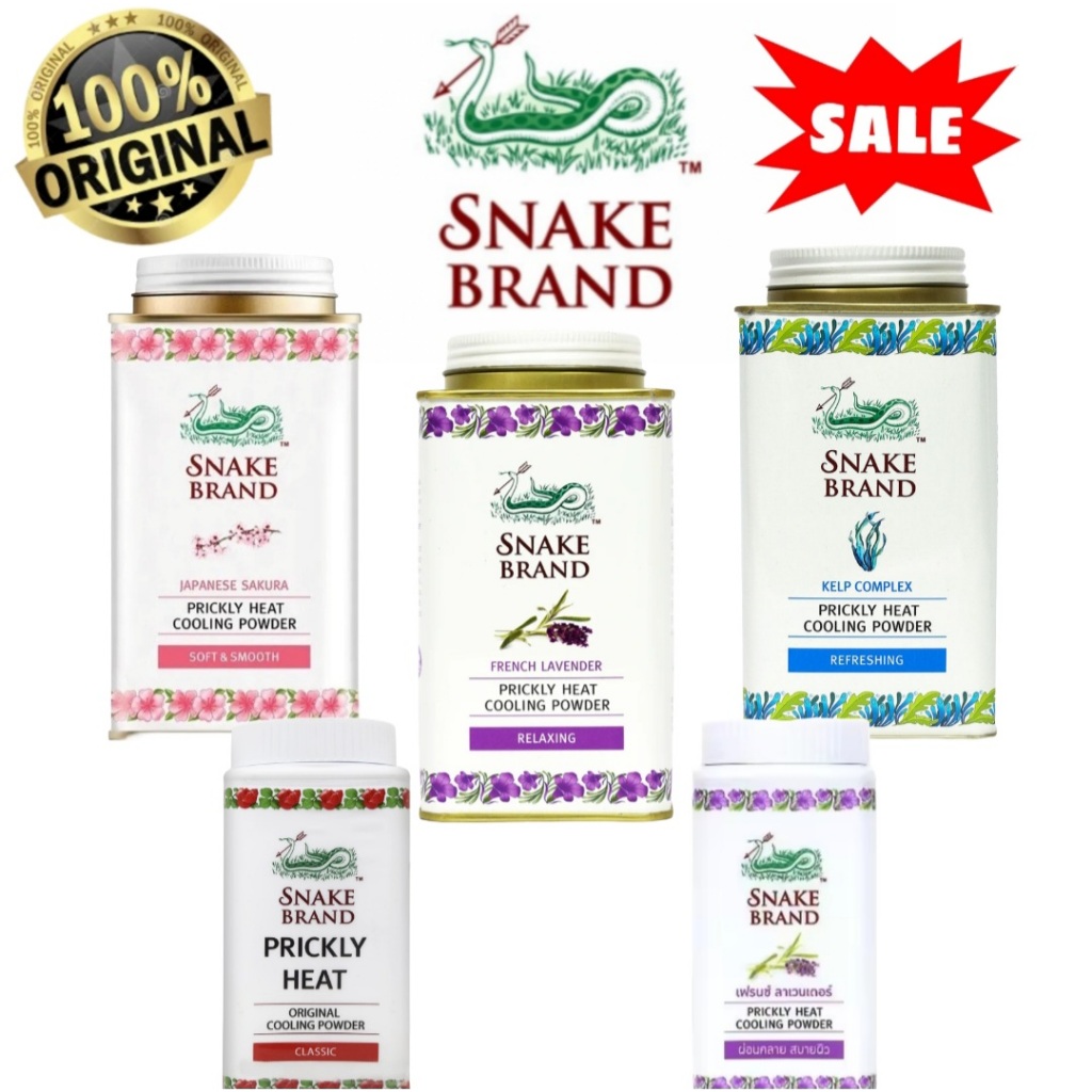 Snake Brand Prickly Heat Cooling Powder Relieve Heat Rash Body Itch ...
