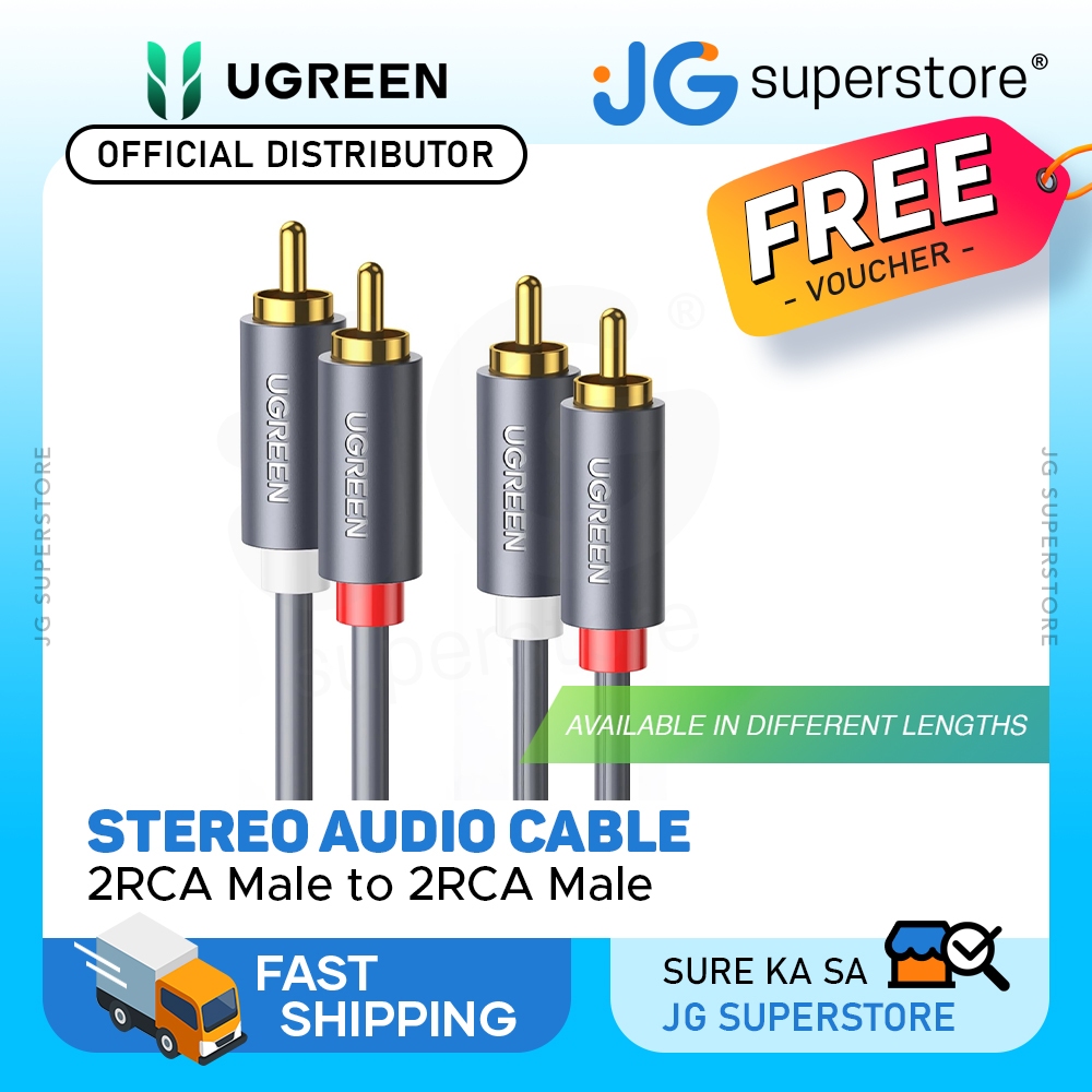 UGREEN 2 RCA Male to Male Stereo Audio Jack Cable for Audio, Amplifier ...