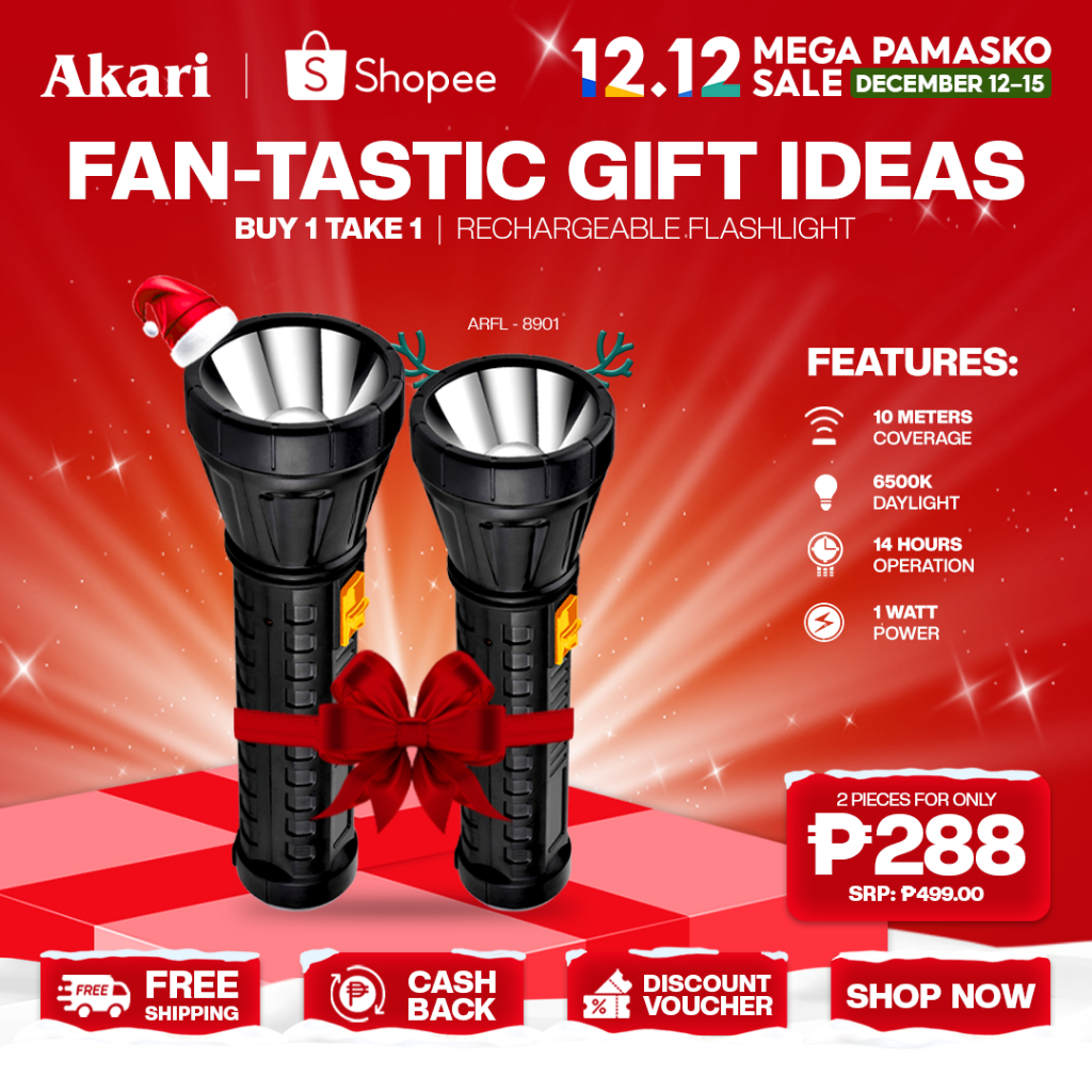 Akari Buy 1 Take 1 LED Rechargeable Flashlight (ARFL-8901) | Shopee ...