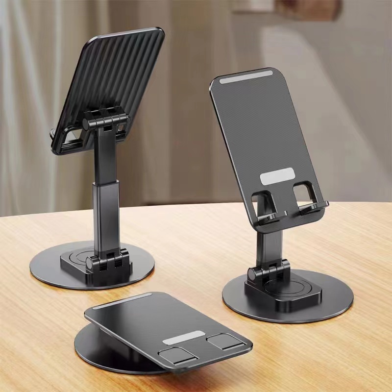 360°Rotatable Aluminium Desktop Phone Stand Holder Folding Angle Height ...