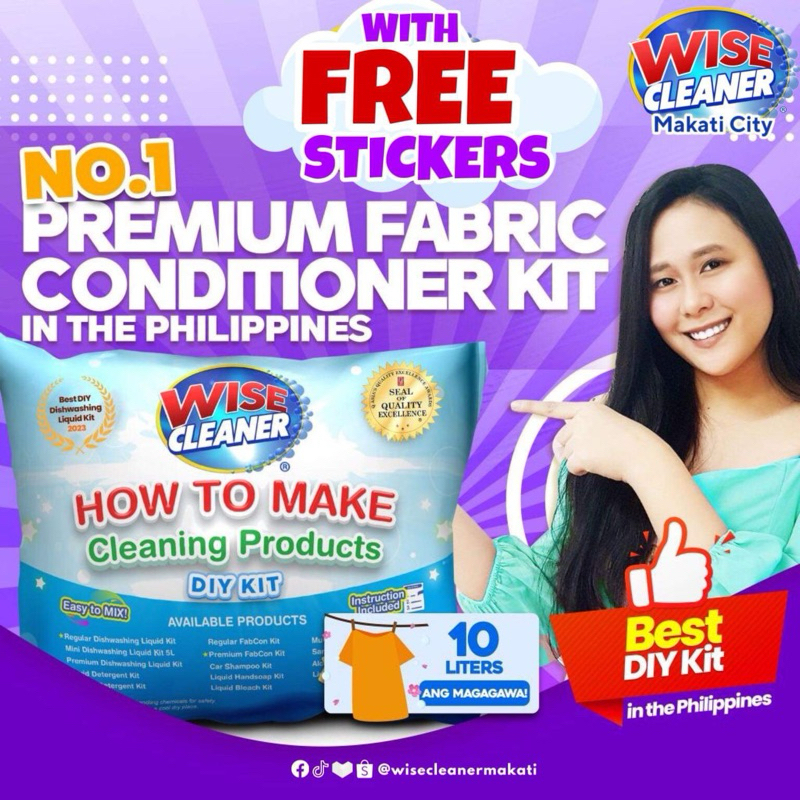 Wise Cleaner Premium Fabric Conditioner DIY Kit + Free Stickers ...