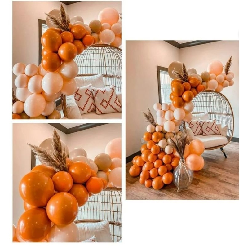 25pcs (5 inch / 10 inch / 12 inch) APRICOT RUSH PEACH BURNT MIX (Retro ...