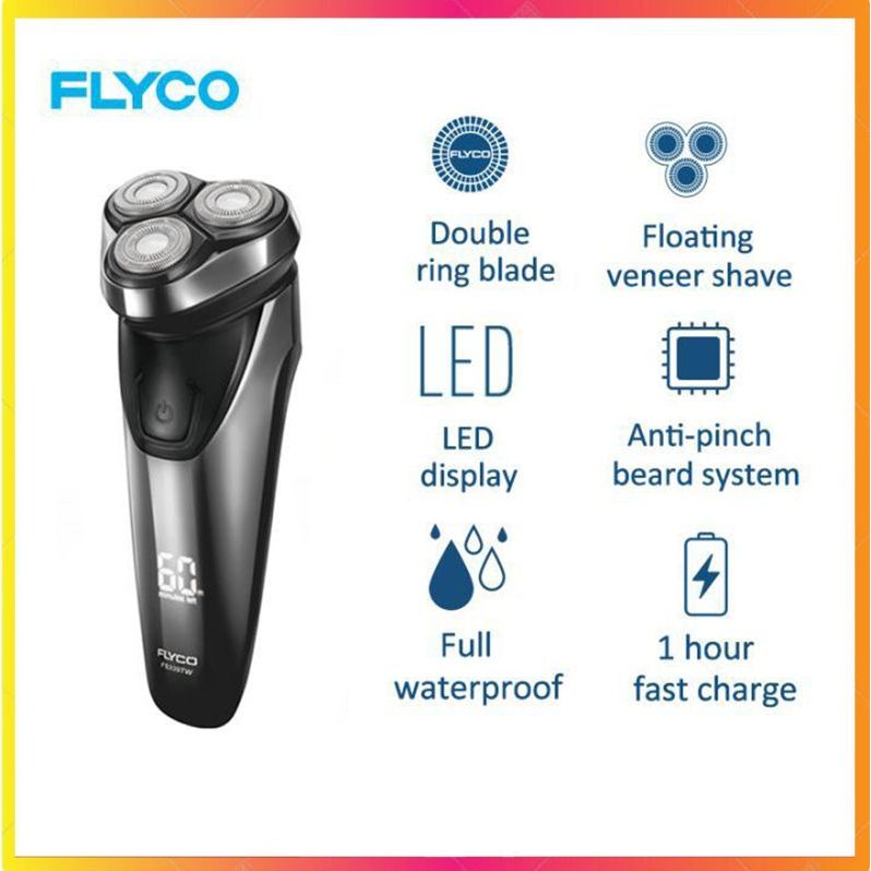 Flyco FS339 Shaver electric men's Shaver whole body washing smart display fast charging beard ...