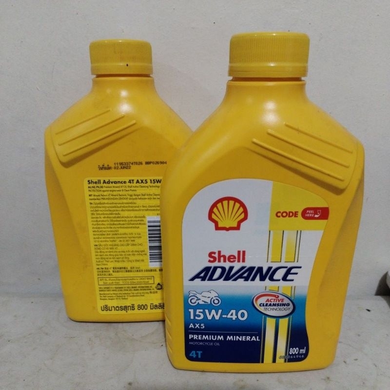 100%ORIG.SHELL ADVANCE 15W-40 AX5 PREMIUM MINIRAL ACTIVE CLEANSING ...