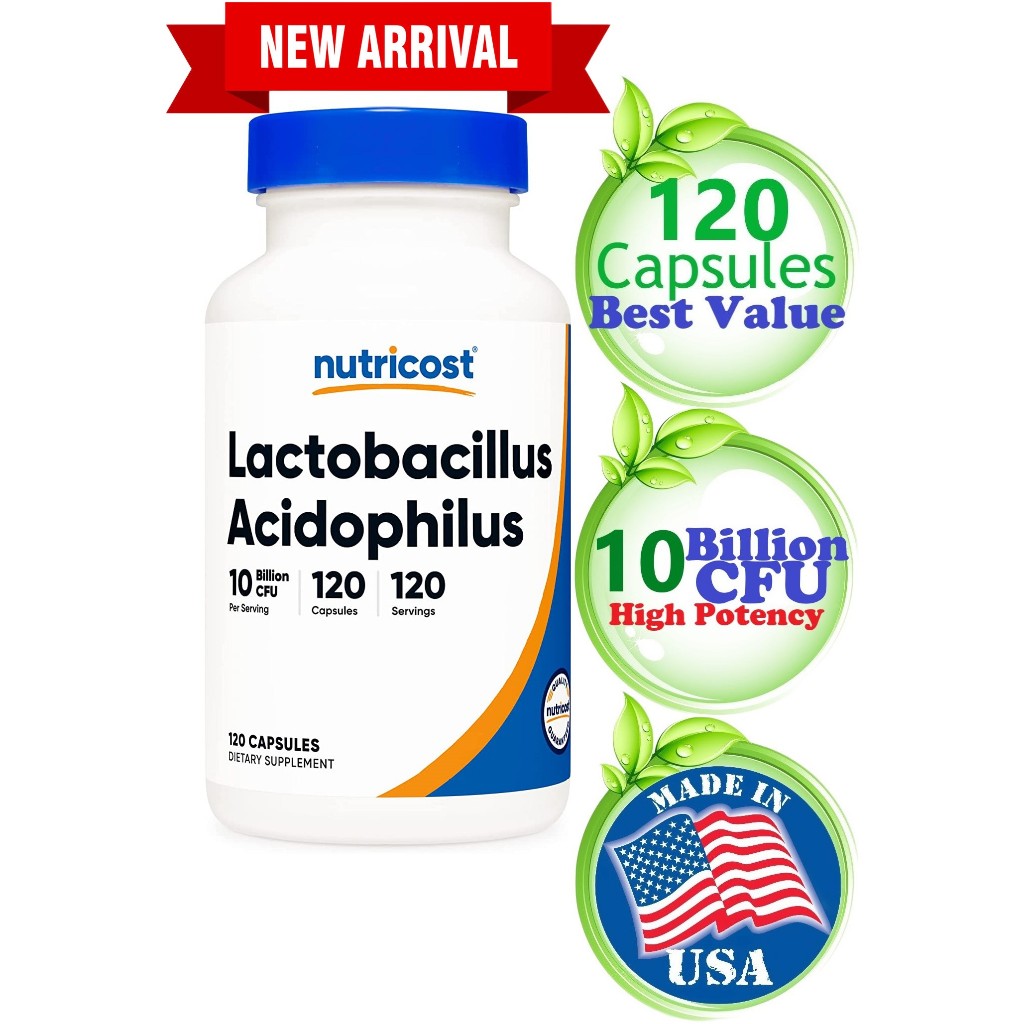 Lactobacillus Acidophilus 10 Billion CFU 120 Caps Probiotics Gut ...
