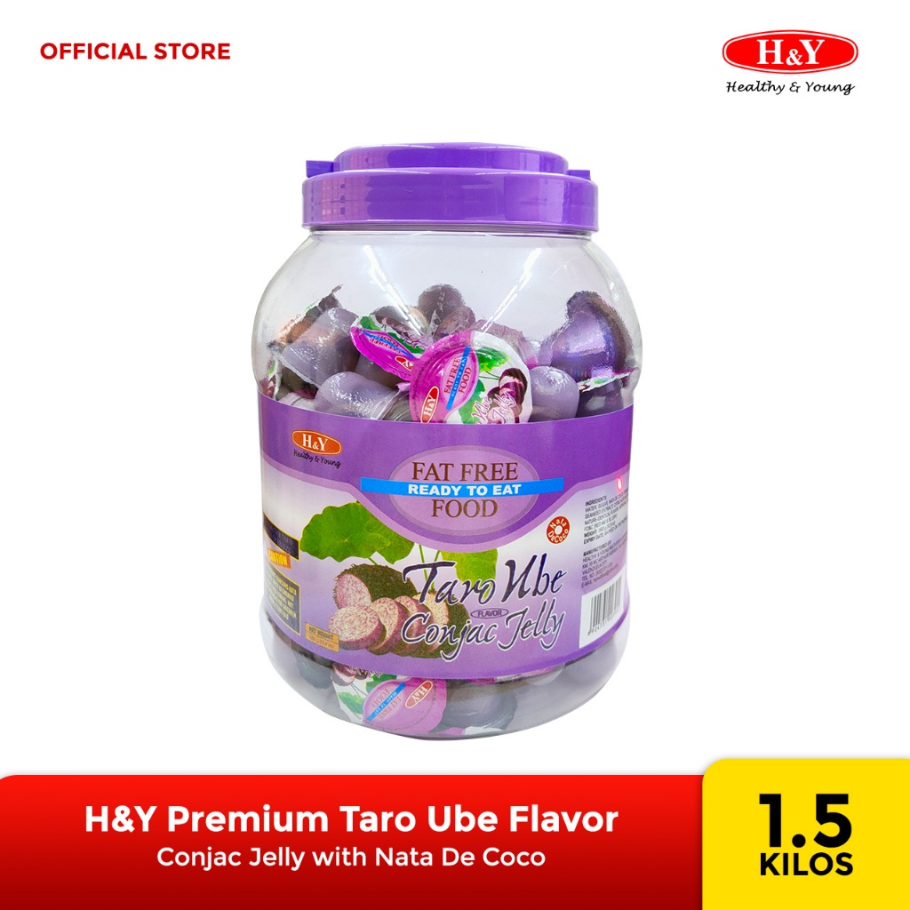 H&Y Healthy & Young Premium Conjac Jelly Taro Ube Jar 1.5Kg | Shopee ...